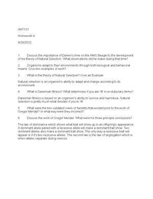 ANT101 HW 5-7 - multiple assignments based on the textbook - Angeles Arroyo ANT 101 11/4 ...
