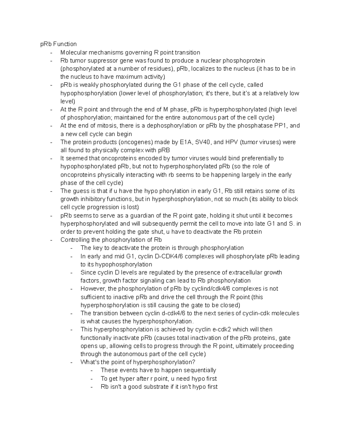 pRb Function and Mechanism - pRb Function - Molecular mechanisms ...