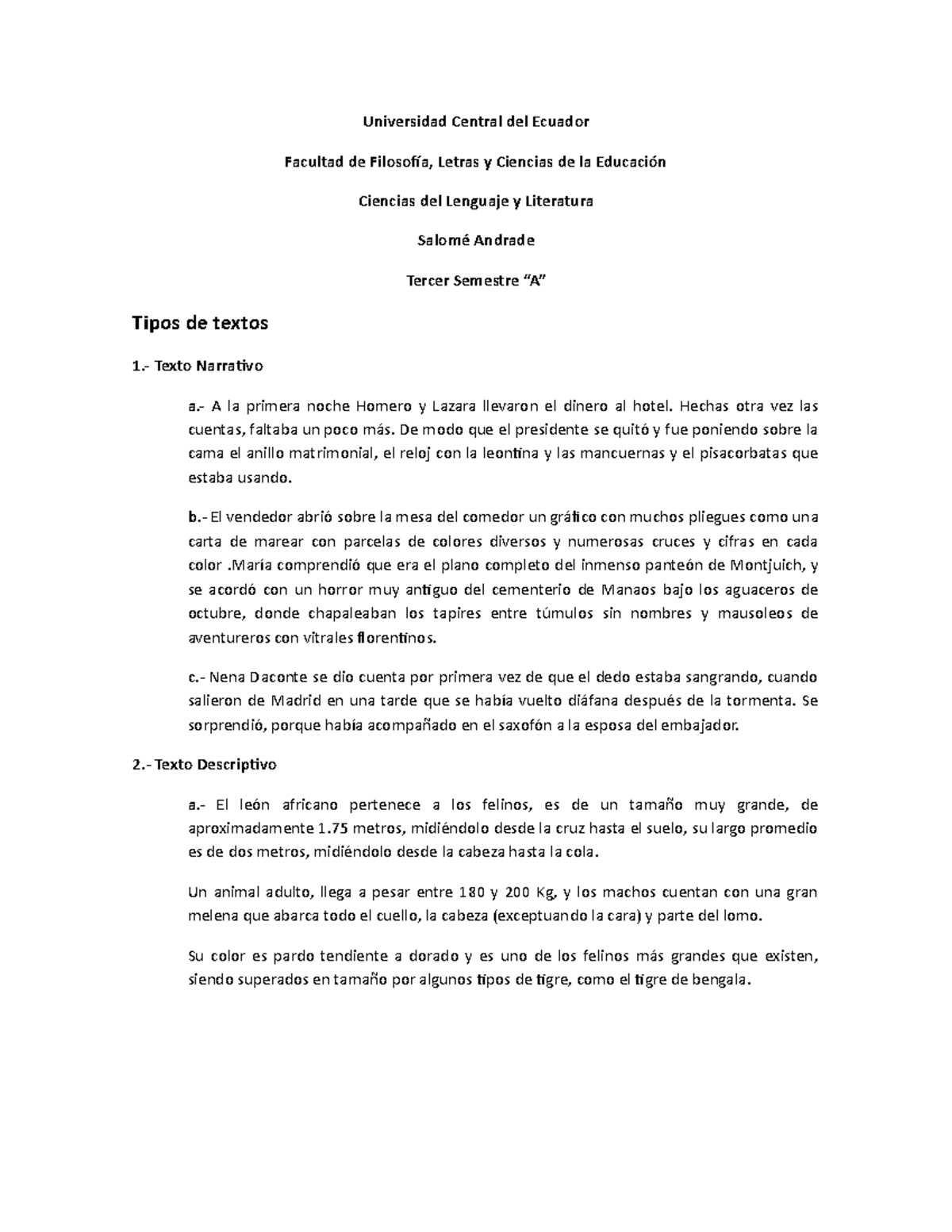 Tipos de textos - Ejemplos da cada tipo de texto - Universidad Central ...