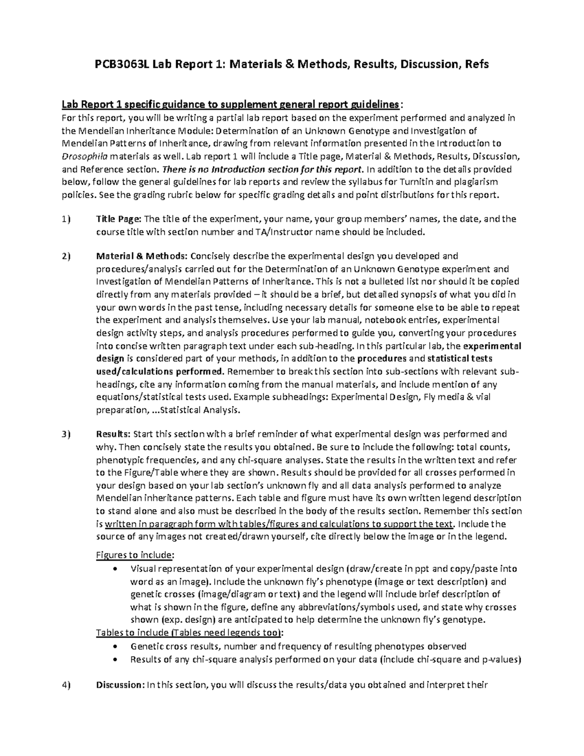 PCB3063L Lab Report 1 Instructions & Rubric - PCB3063L Lab Report 1 ...