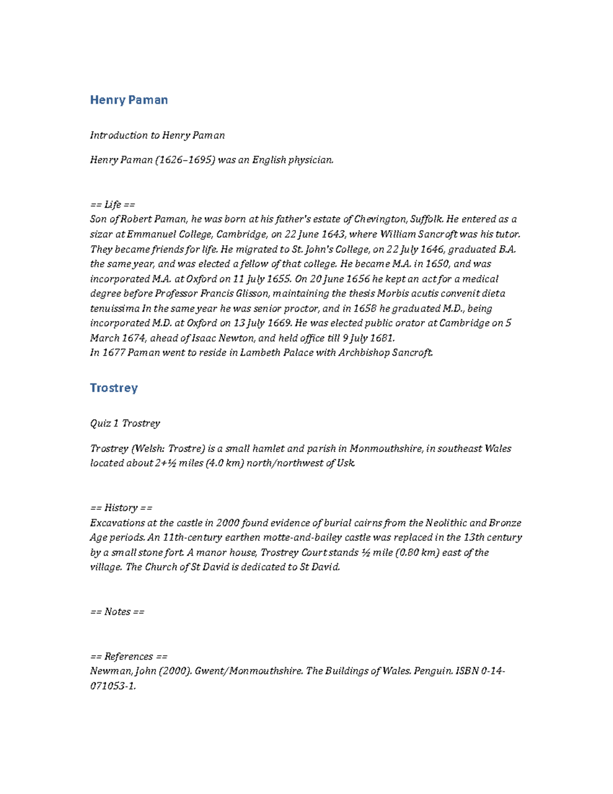 HIST123Lecture-Note Henry Paman - Henry Paman Introduction to Henry ...