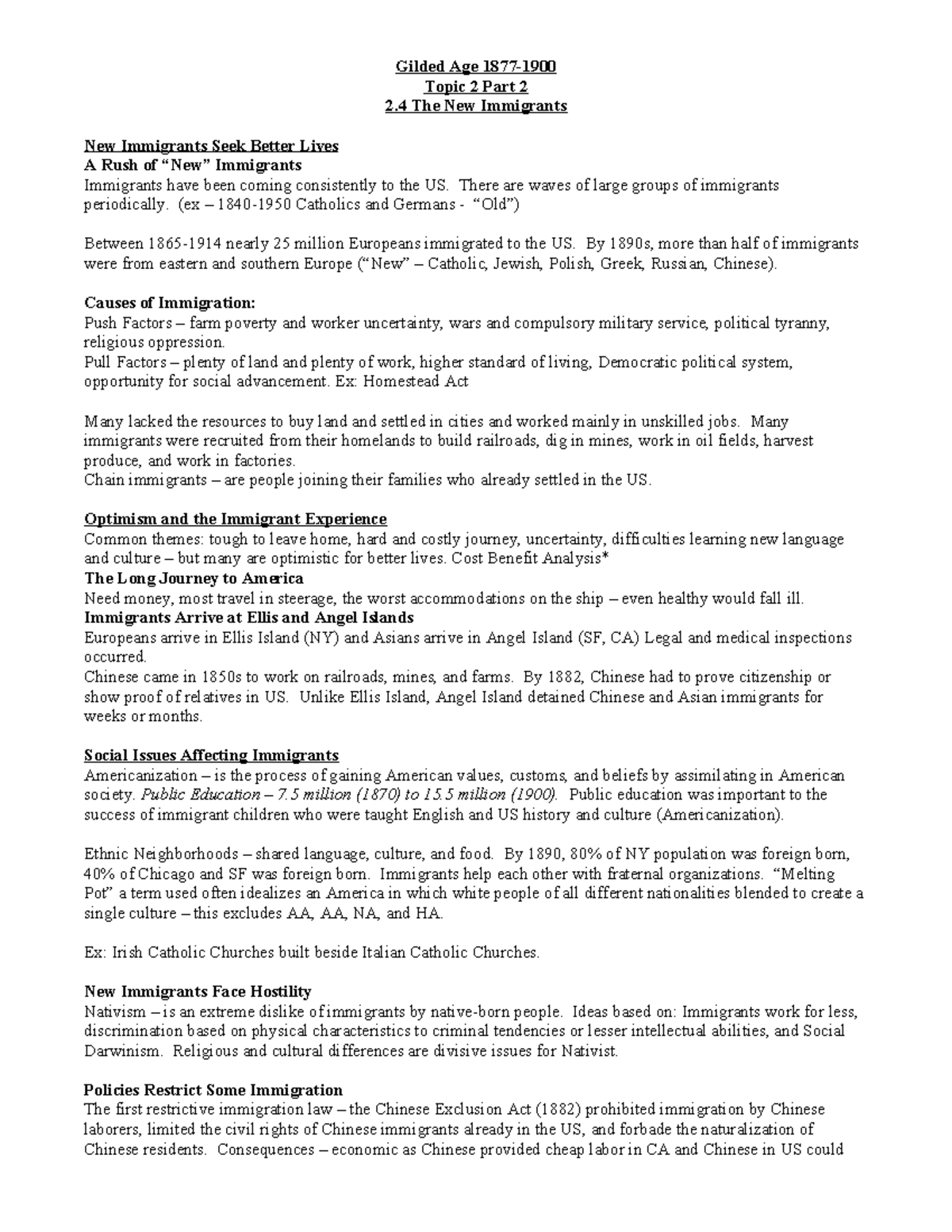 Gilded Age Topic 2.2 - Gilded Age 1877- Topic 2 Part 2 2 The New ...