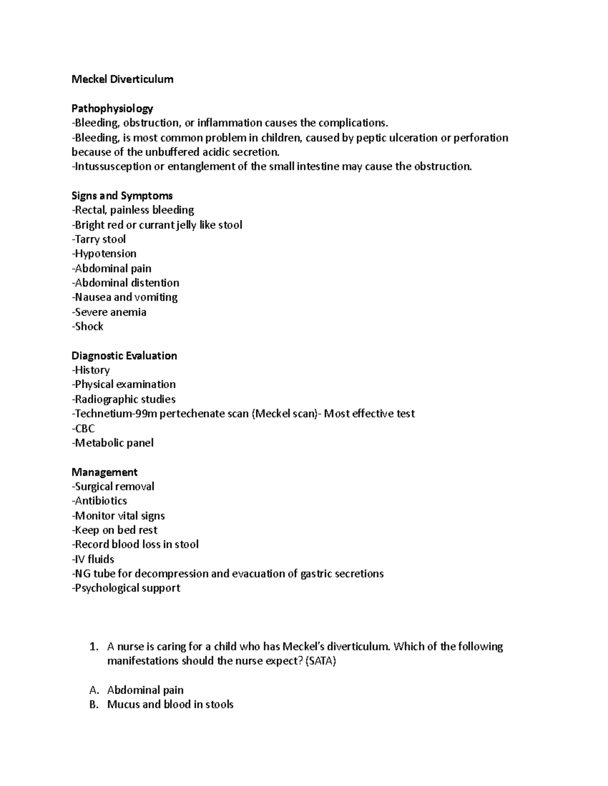 Meckel Diverticulum - skin topic assignment - Meckel Diverticulum ...