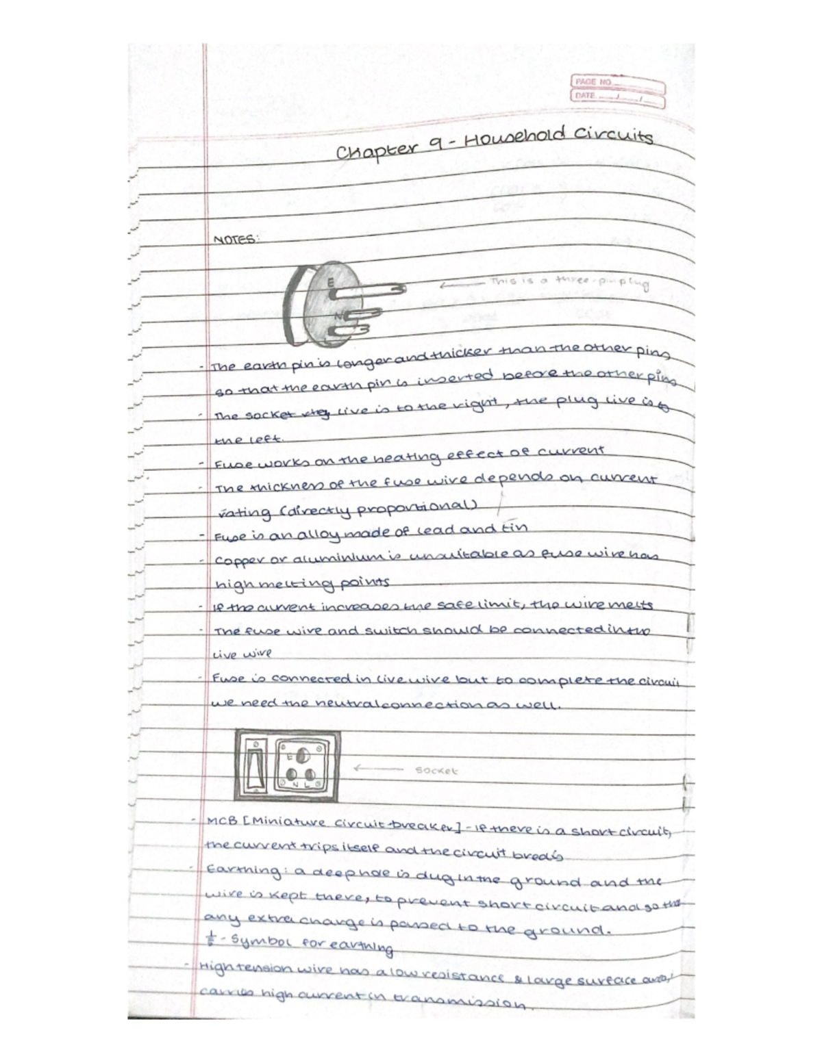 Physics NB - exercises - PAGE NO DATE J chapter a Household circuits ...