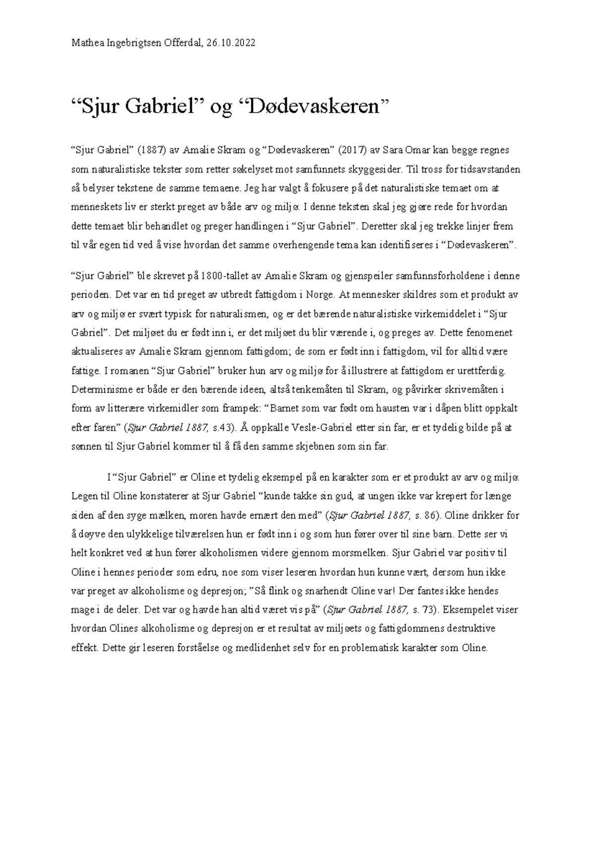 Fagartikkel endelig utgave - “Sjur Gabriel” og “Dødevaskeren” “Sjur ...