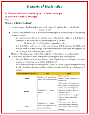 Biostatistics homework 1 - Biostatistics lecture homework 1 Class ...