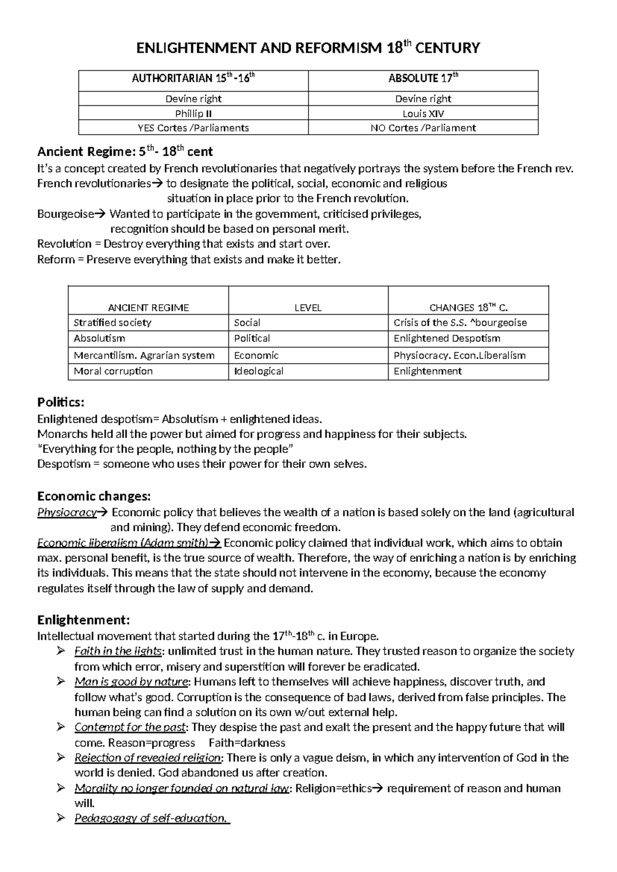 Enlightenment AND Reformism 18th Century - ENLIGHTENMENT AND REFORMISM ...