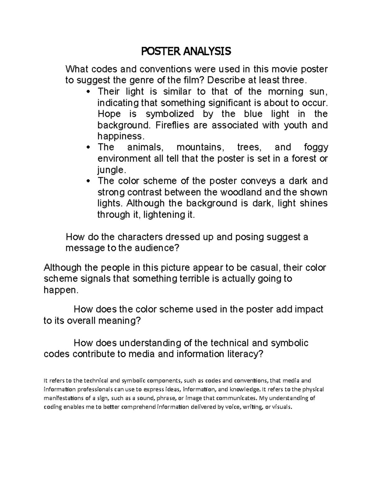 Poster Analysis - hedtbdgnm - POSTER ANALYSIS What codes and ...