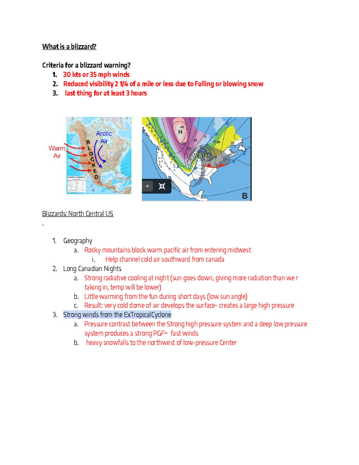 Week 4 lesson 3 (blizzard) - What is a blizzard? Criteria for a ...