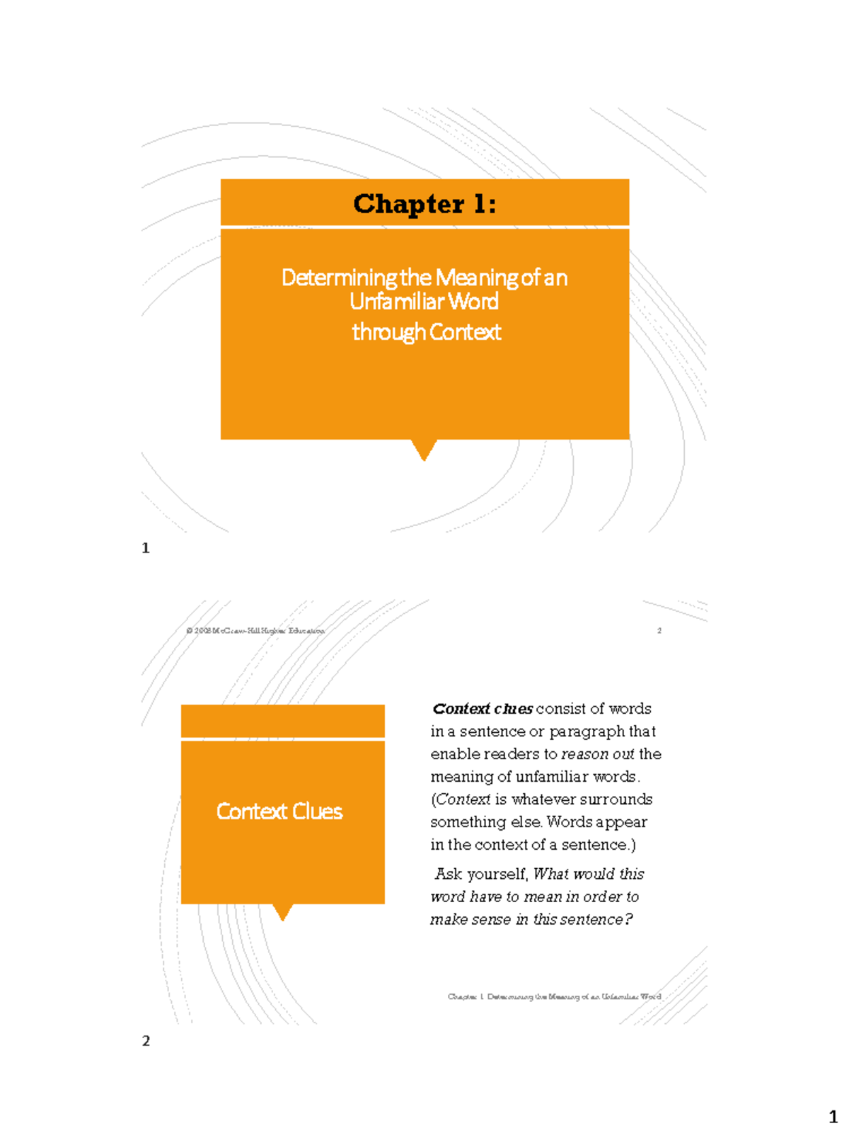 Ch1 Context Clues - Lecture notes 1 - Determining the Meaning of an ...