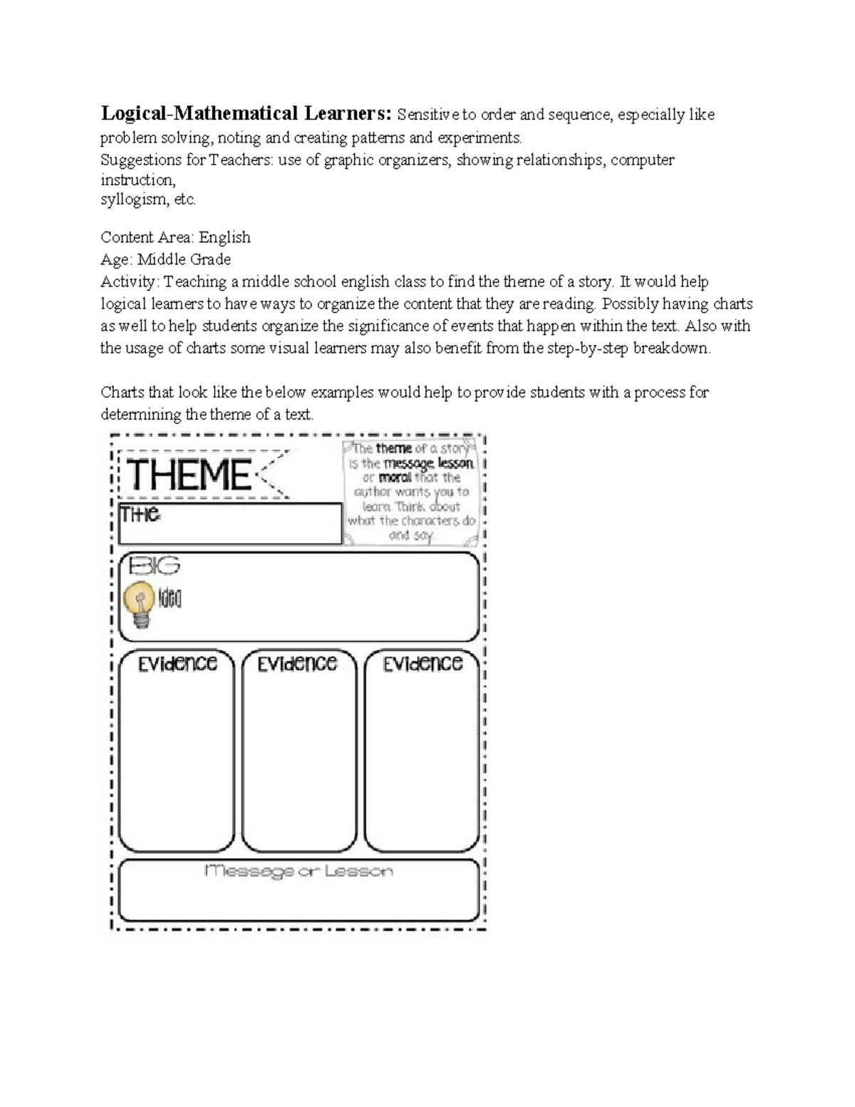MI lesson - Logical-Mathematical Learners: Sensitive to order and ...