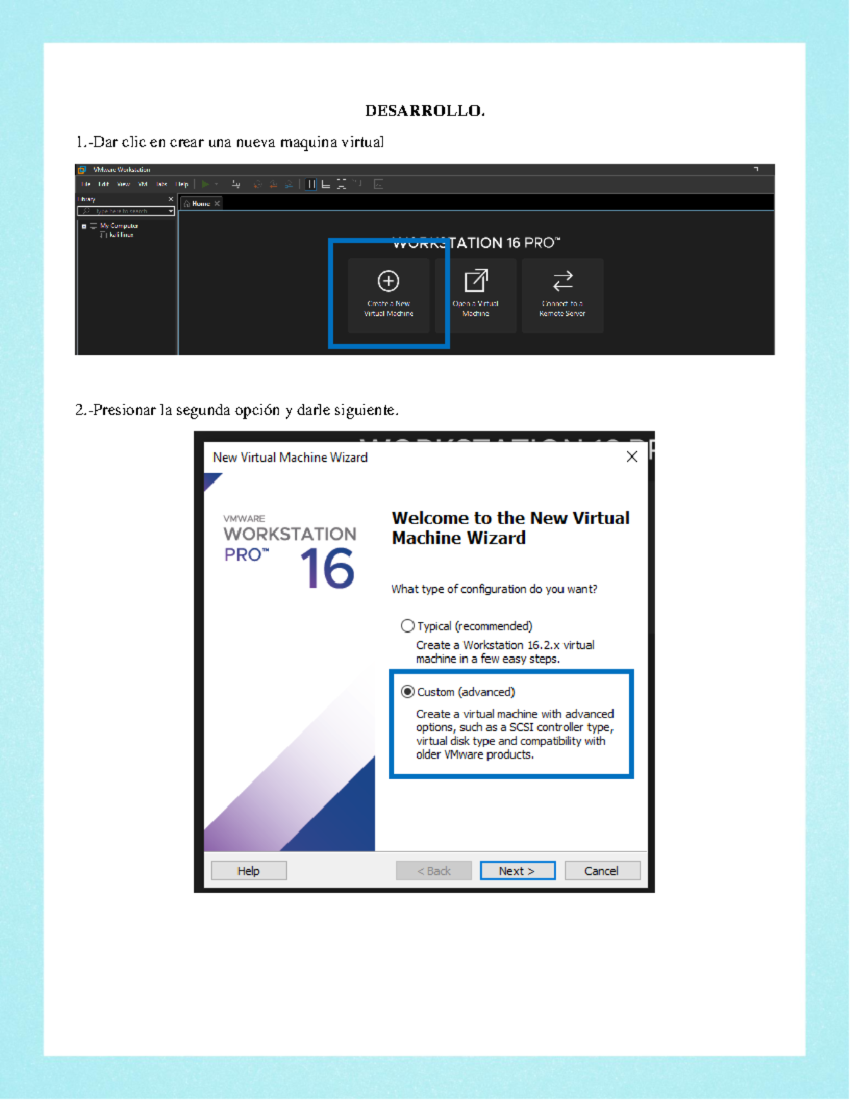 U2 Instalación Winserv - DESARROLLO. 1.-Dar clic en crear una nueva ...