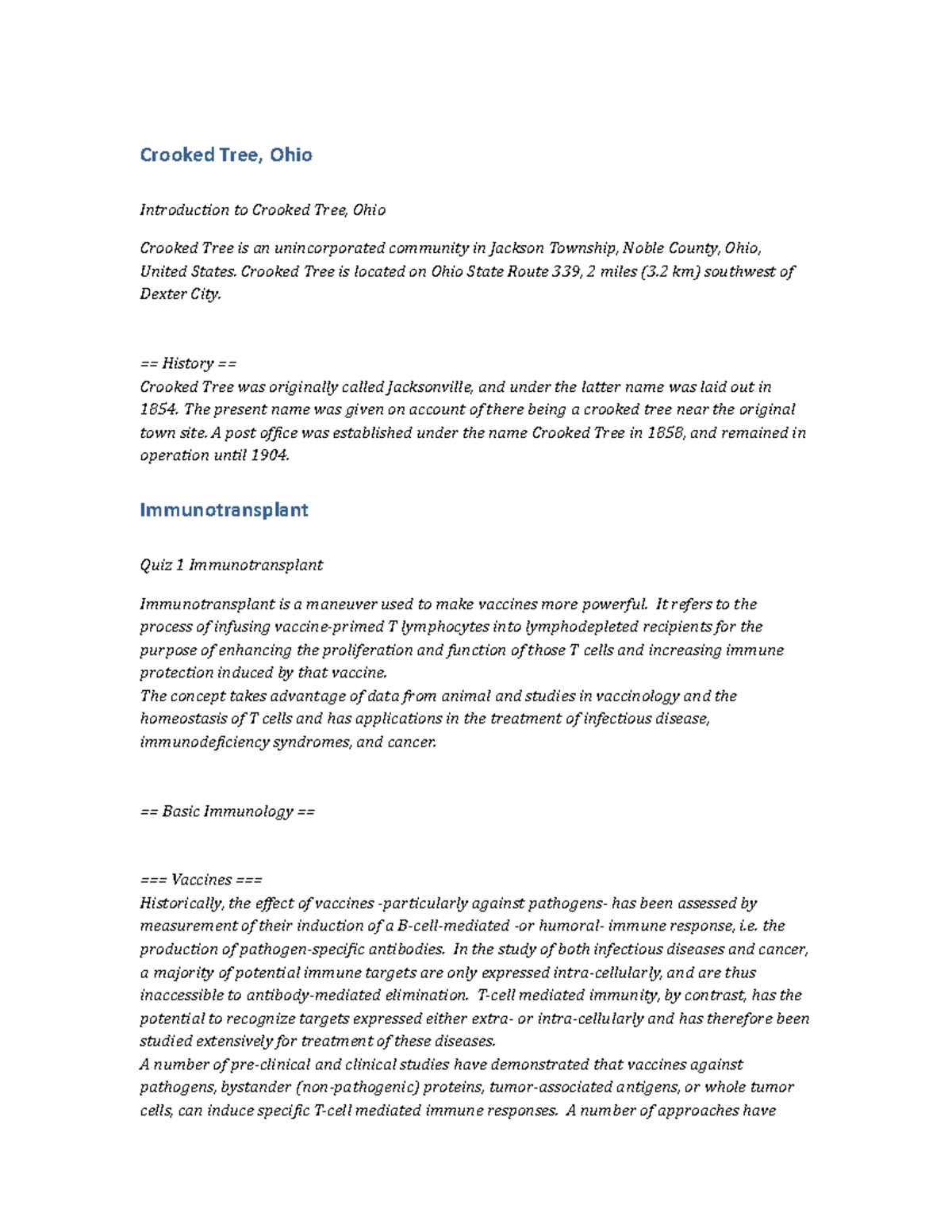 PSY167 Lecture-Note Crooked Tree, Ohio - Crooked Tree, Ohio ...