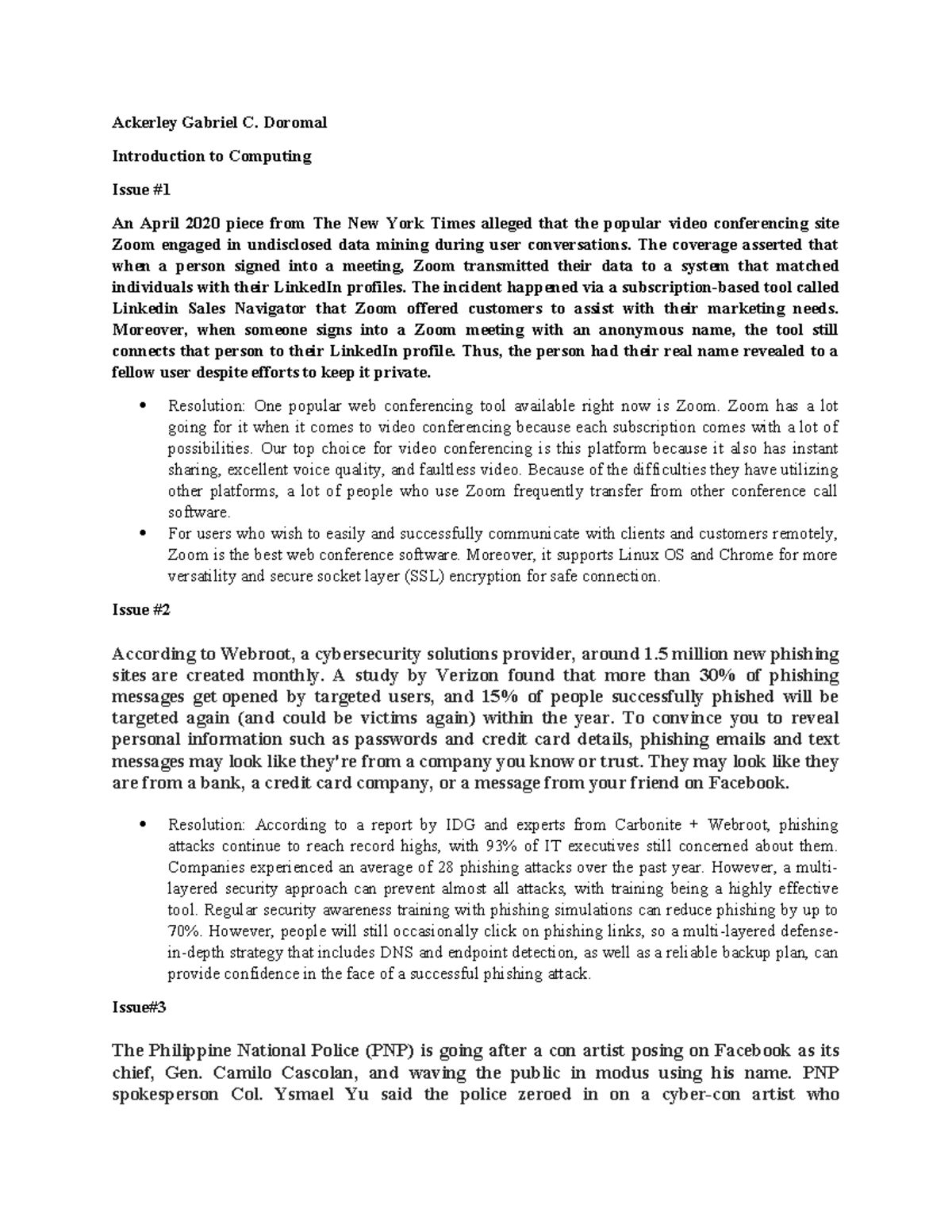 06 Performance Task 1 Doromal - Ackerley Gabriel C. Doromal ...