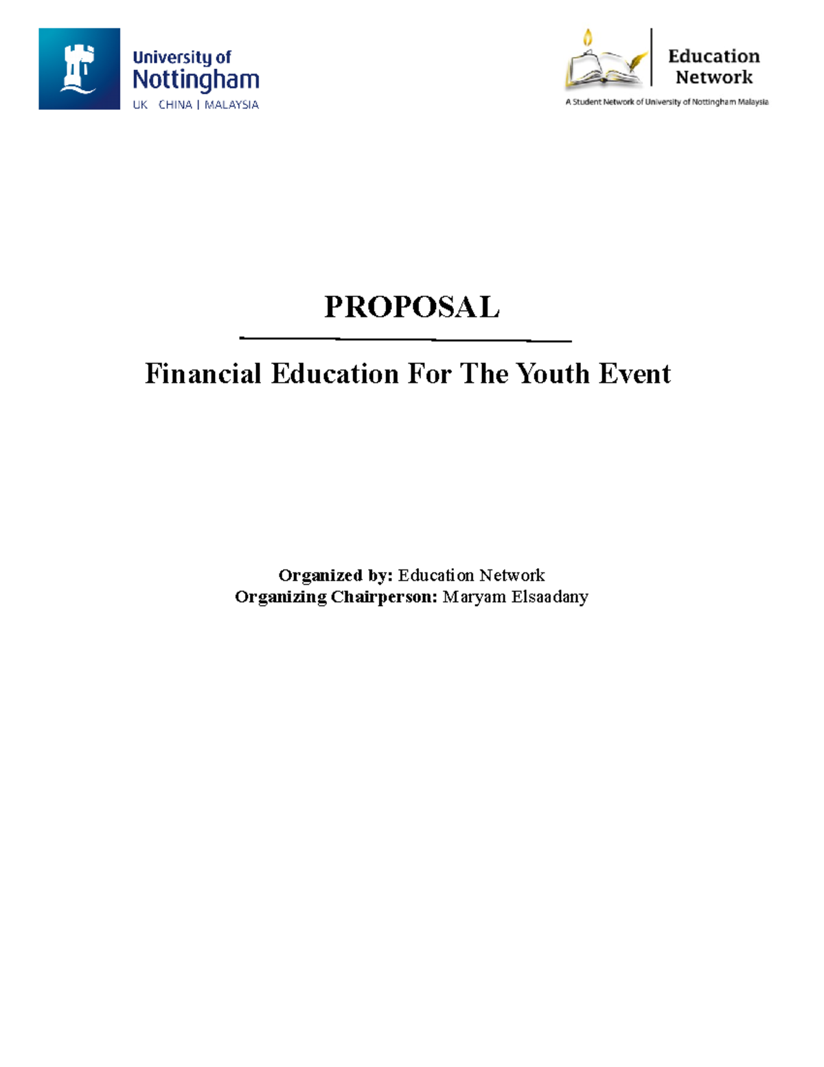 Financial Education Proposal - PROPOSAL Financial Education For The ...