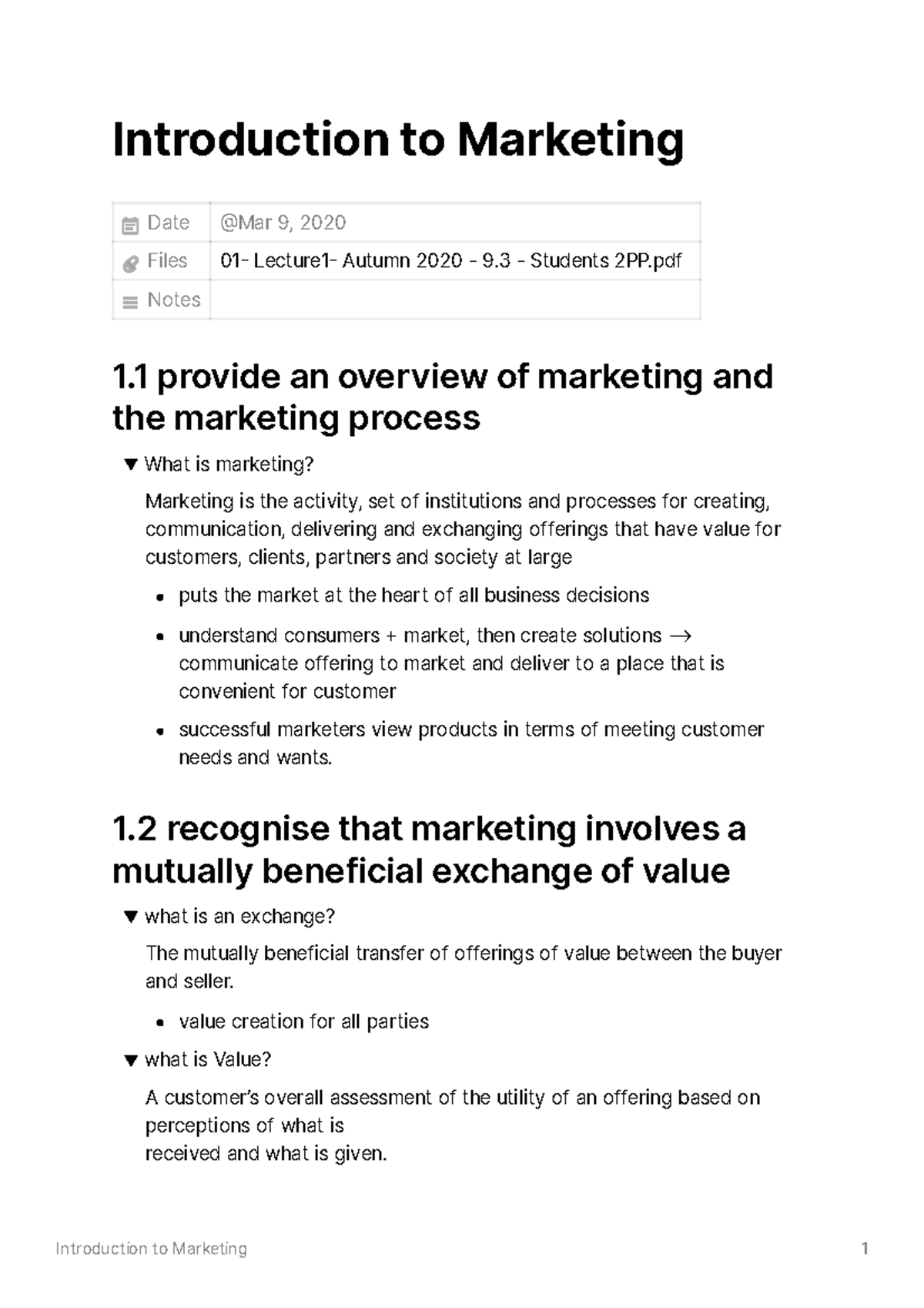 Introduction to Marketing - Introduction to Marketing Date Files 01 ...
