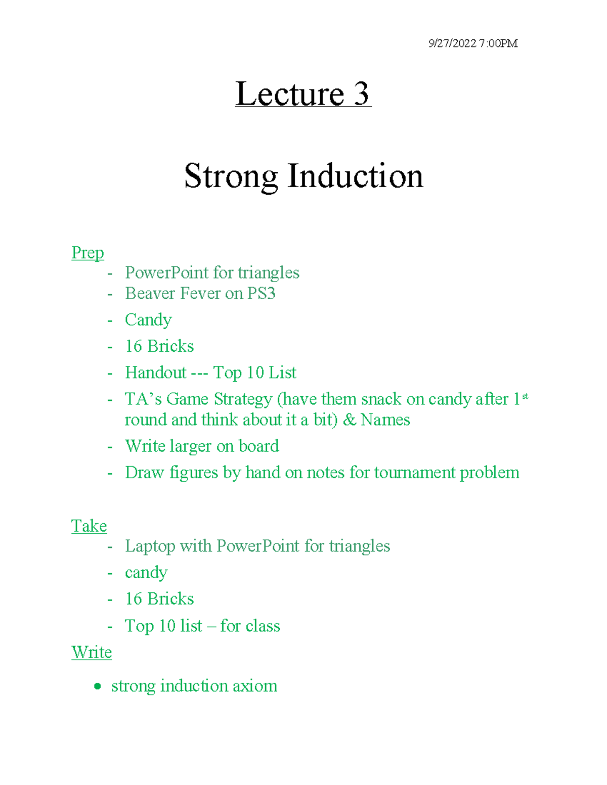 Lecture 03 2022 strong-induction - 9/27/2022 7:00PM Lecture 3 Strong ...