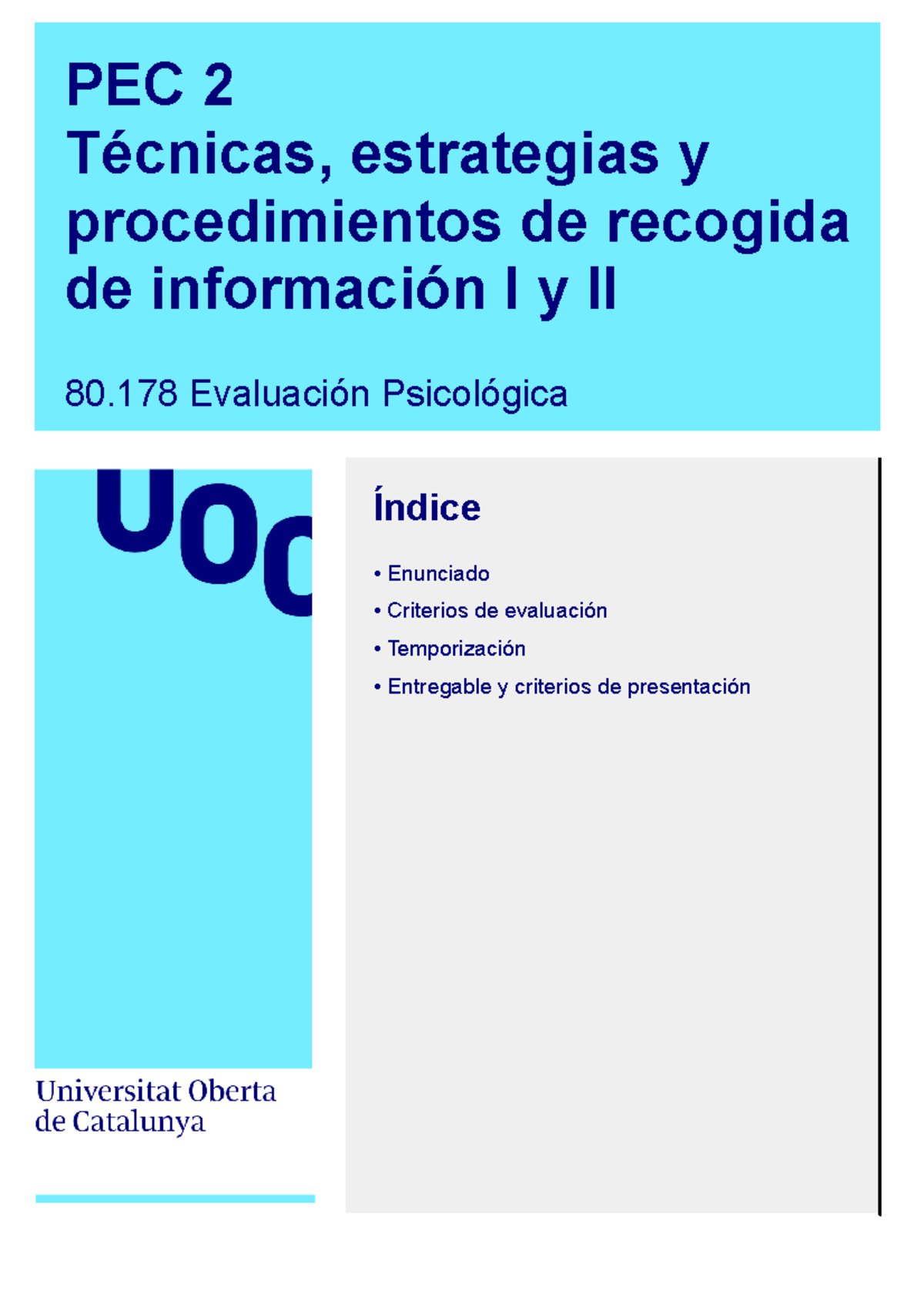 Enunciado PEC 2 IBE - PEC 2 Técnicas, estrategias y procedimientos de ...