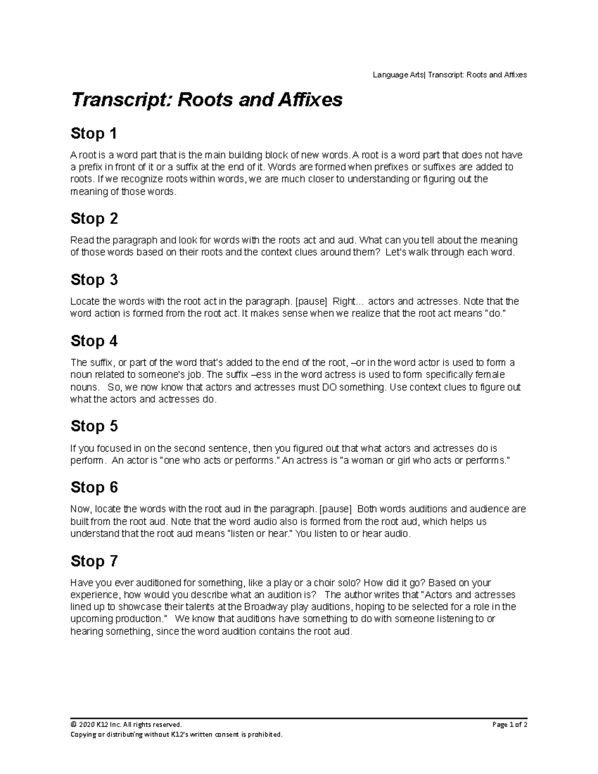 ELA 03 Unit 05 RTS WST IN 01 VOCL GDT Audio Transcript - Language Arts ...