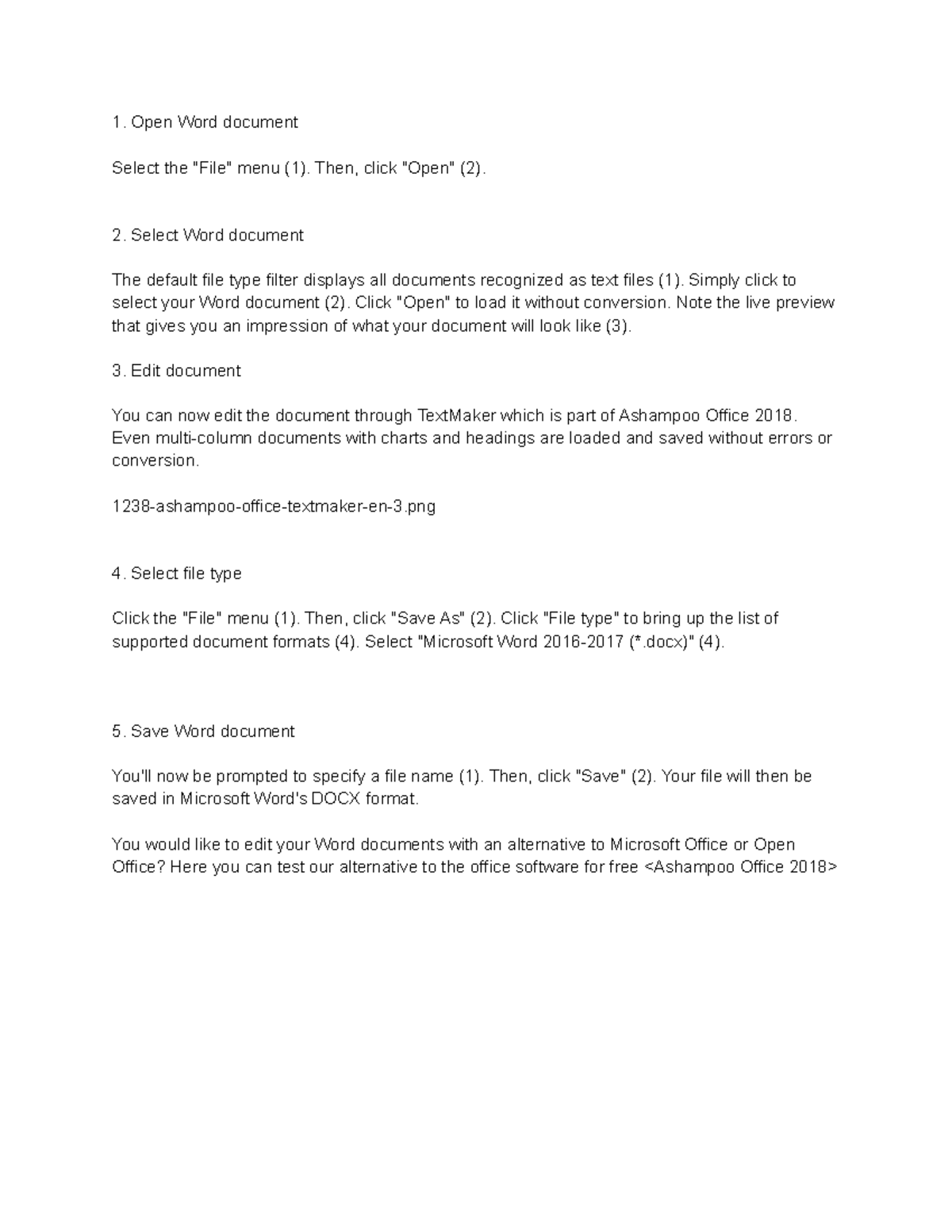 Open Edit And Save Microsoft Word Documents Without Conversion Open Word Document Select The