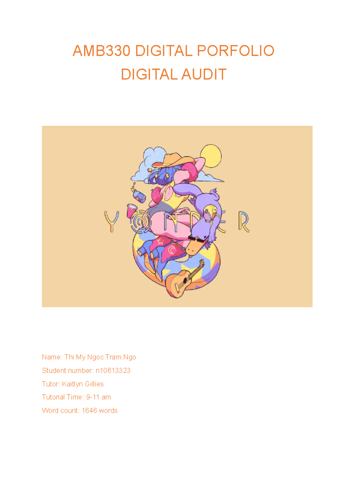 AMB330- A1 Digital Audit - AMB330 DIGITAL PORFOLIO DIGITAL AUDIT Name ...