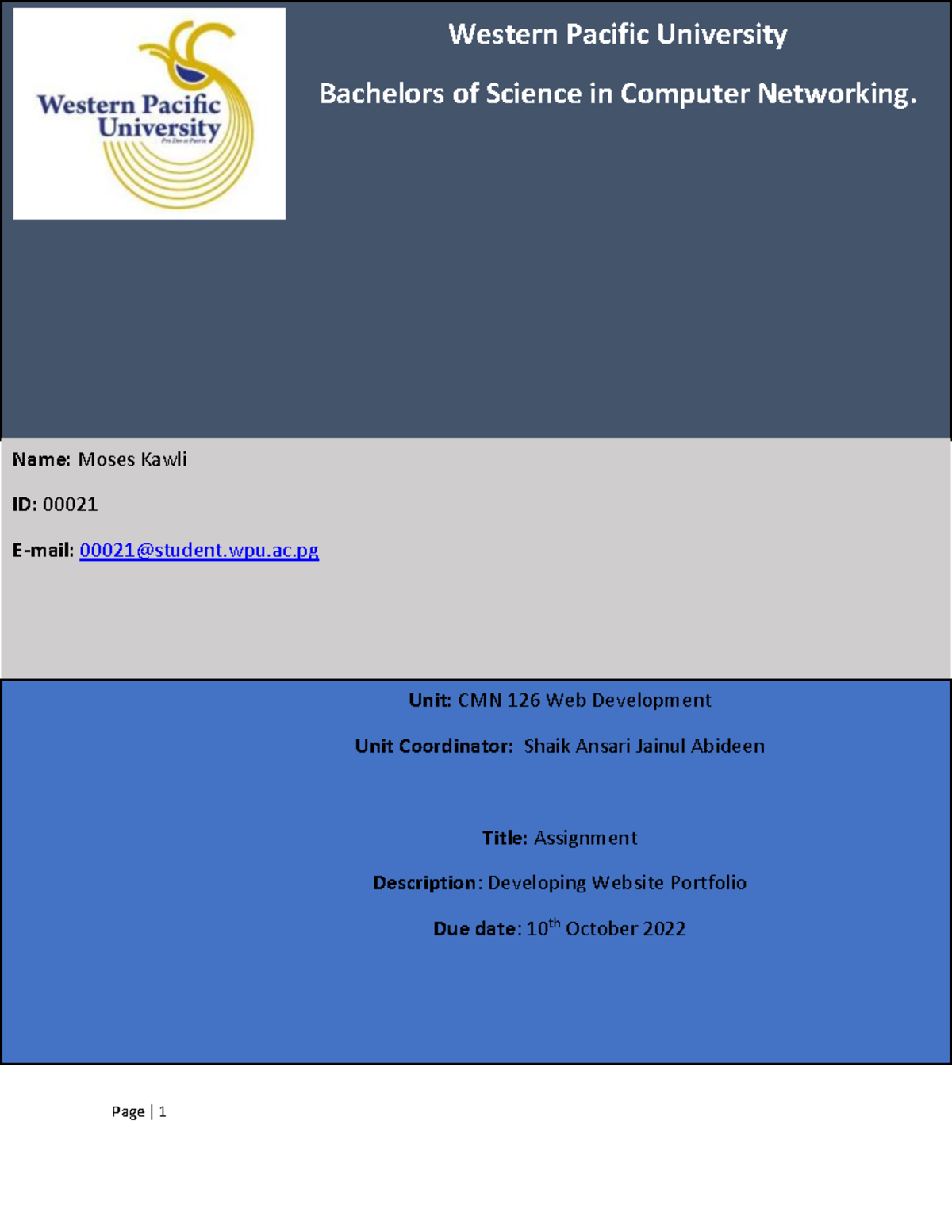 Documents - Website Documentation - Western Pacific University ...