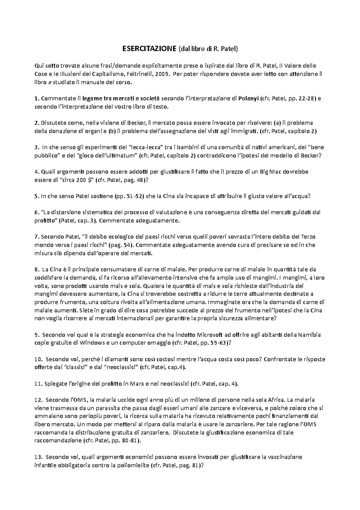 IL Valore delle cose e le illusioni del capitalismo - Raj Patel ...