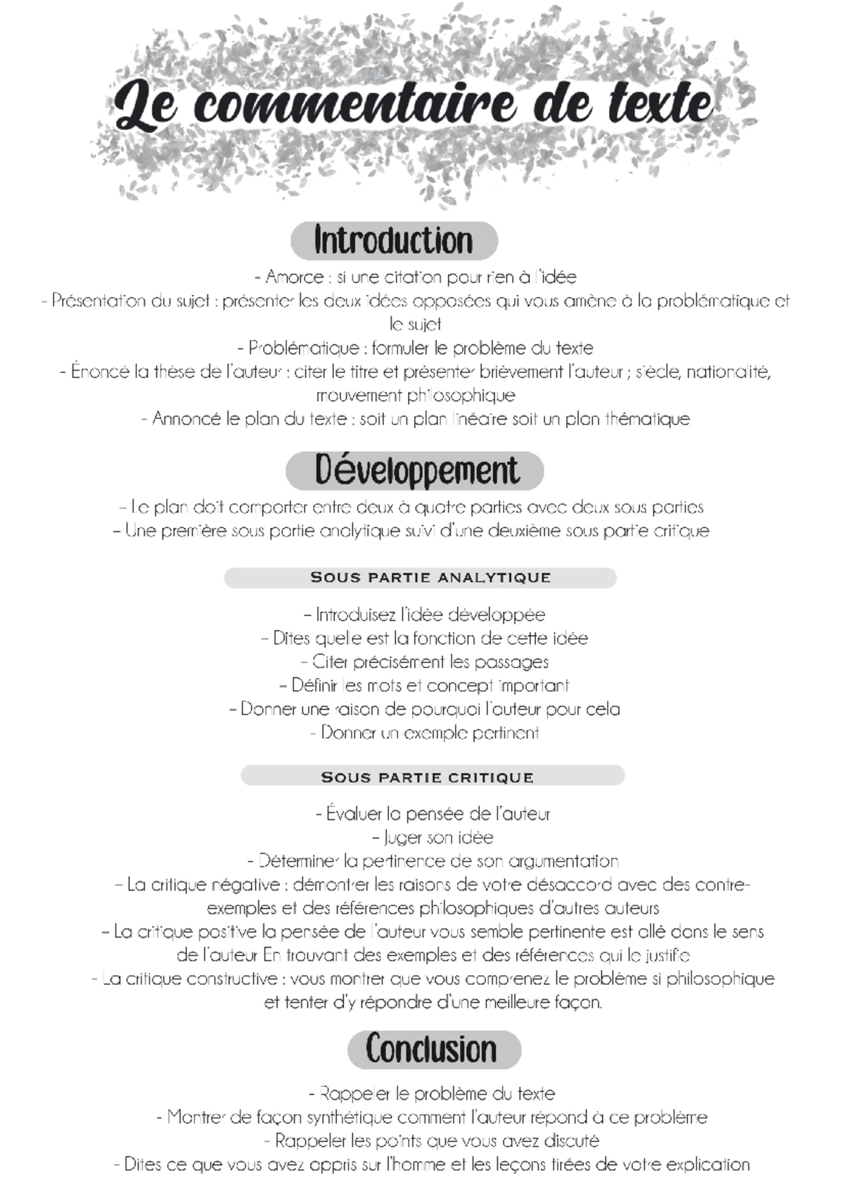 Méthodologie commentaire - Philosophie - Studocu