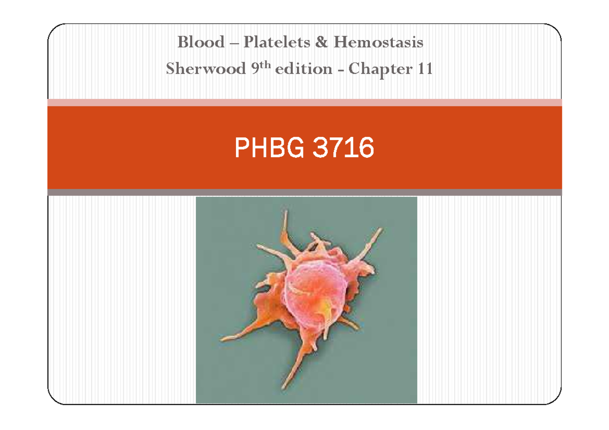 4Blood - Platelets and Hemostasis - Blood – Platelets & Hemostasis ...
