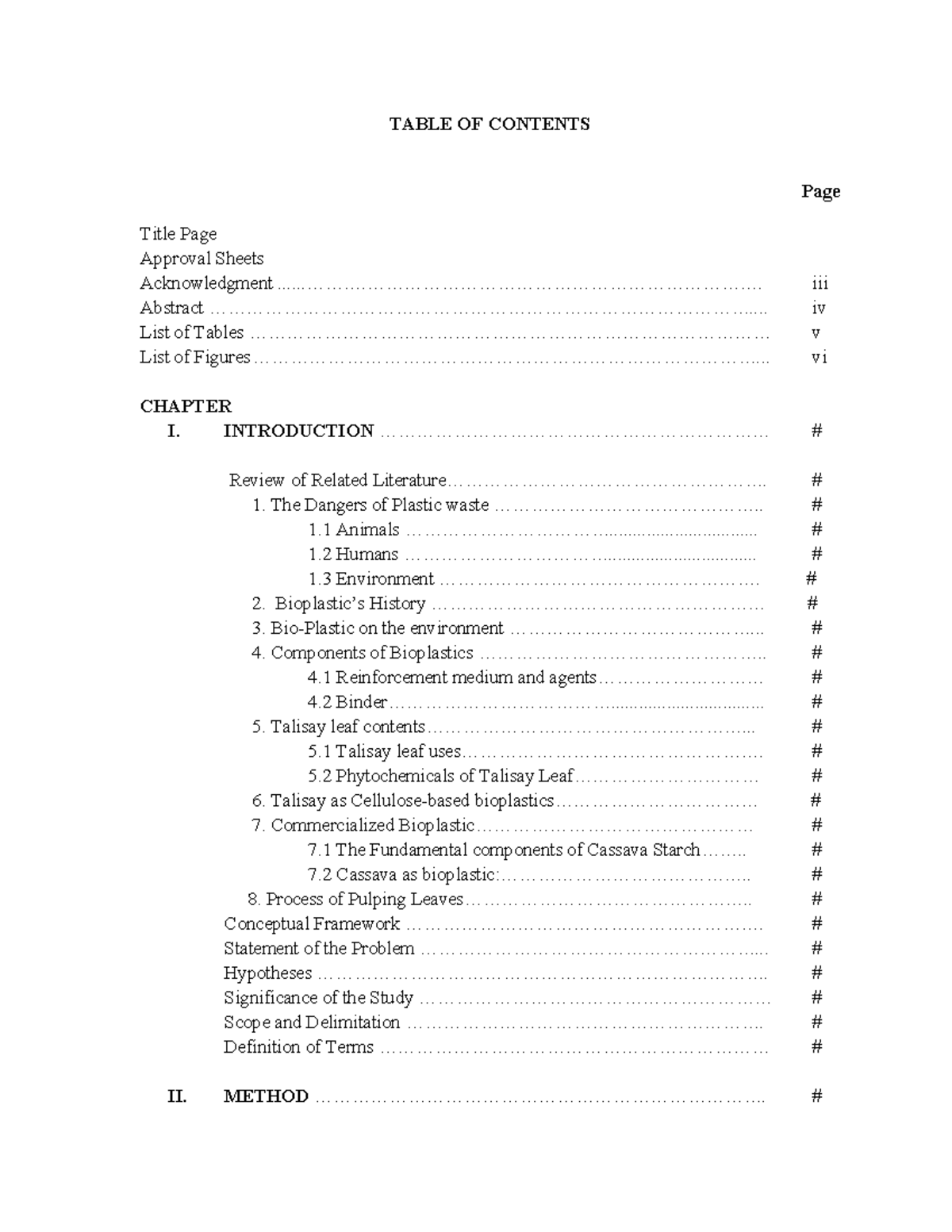 C.-Table-of-Contents - TABLE OF CONTENTS Page Title Page Approval ...