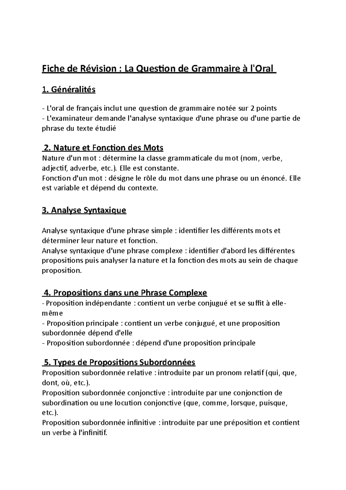 Fiche de Révision öint de grammaire - Fiche de Révision : La Question ...