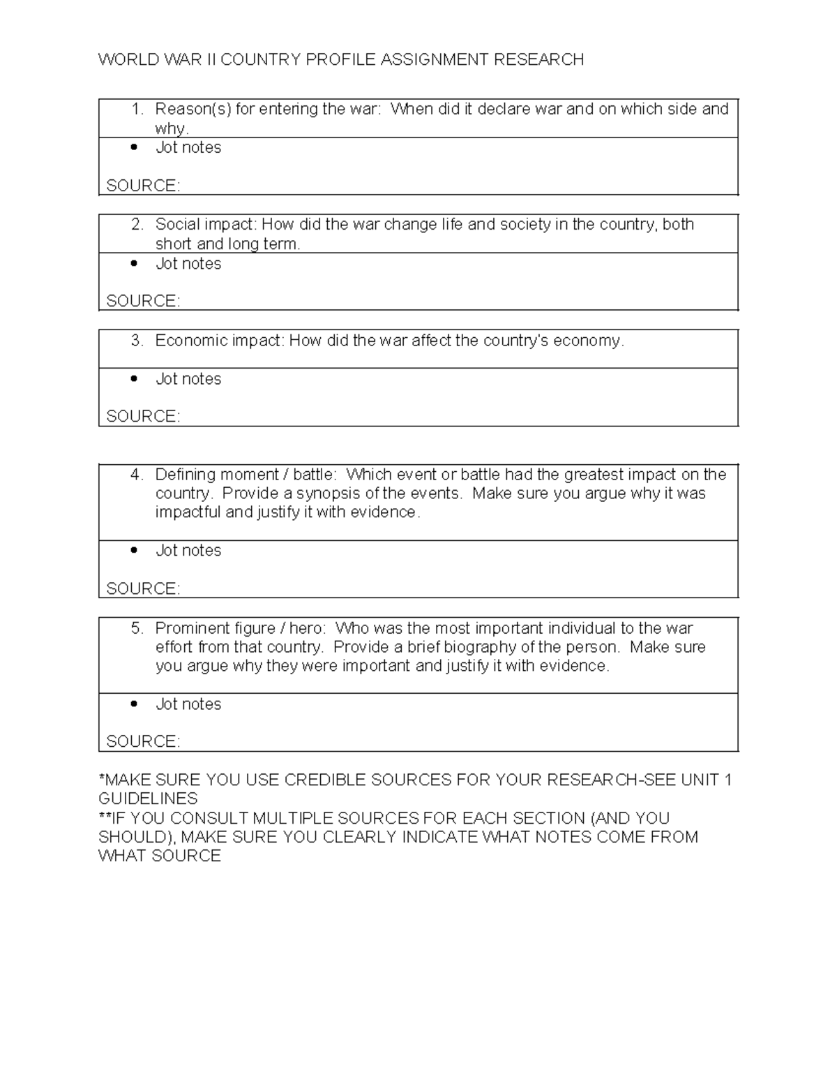 14 WW2 Research Organizer - WORLD WAR II COUNTRY PROFILE ASSIGNMENT ...