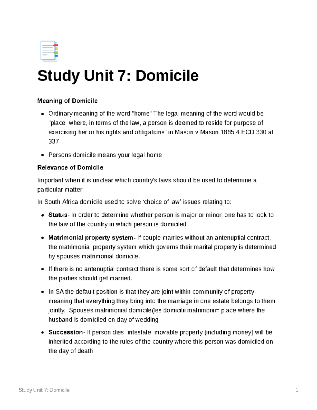C6c183fa-6fc4-457a-a4f7-81ec6bb4e5bf Study Unit 7 Domicile - ¿ Study ...