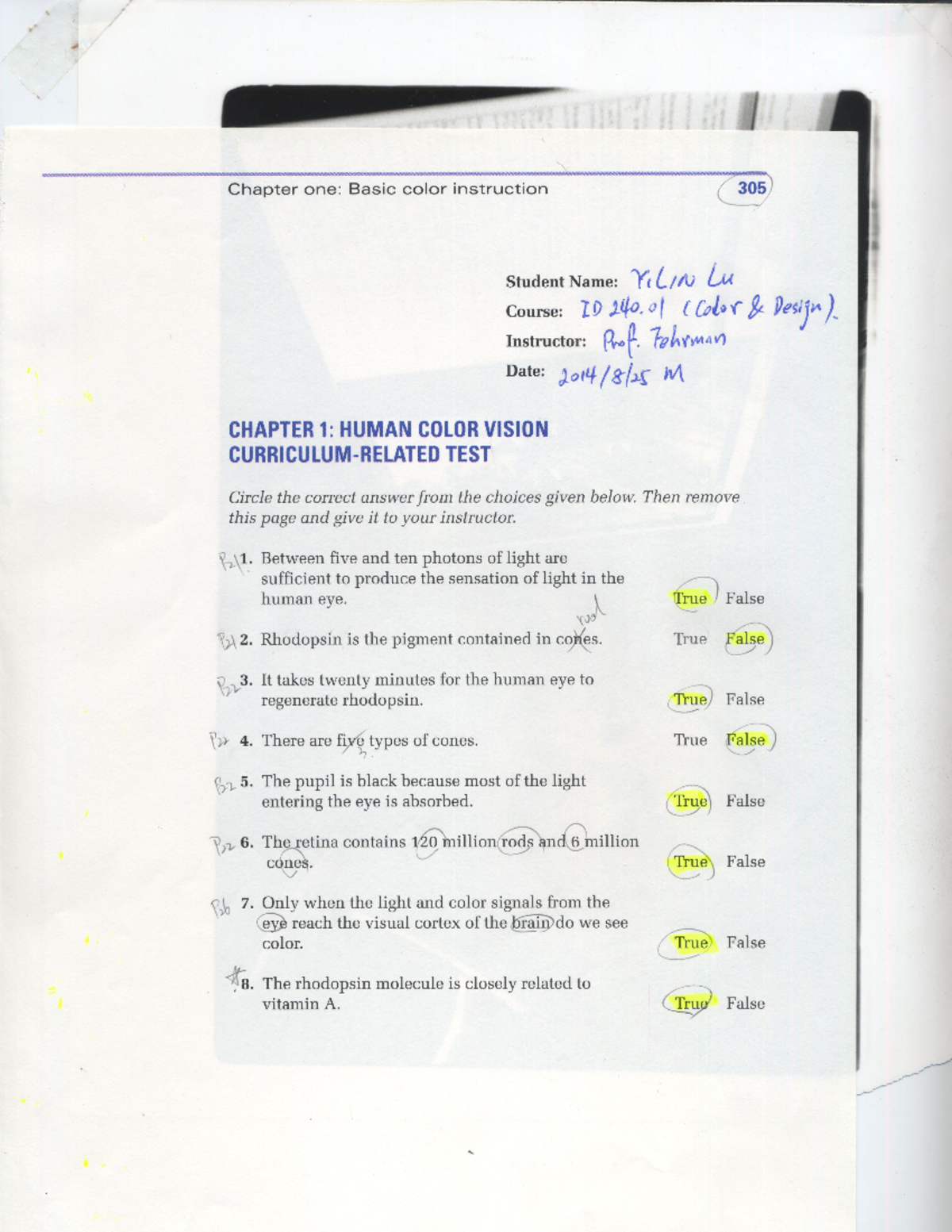 HW1 - Homework assignment 1 - Chapter one: Basic color instruction ...