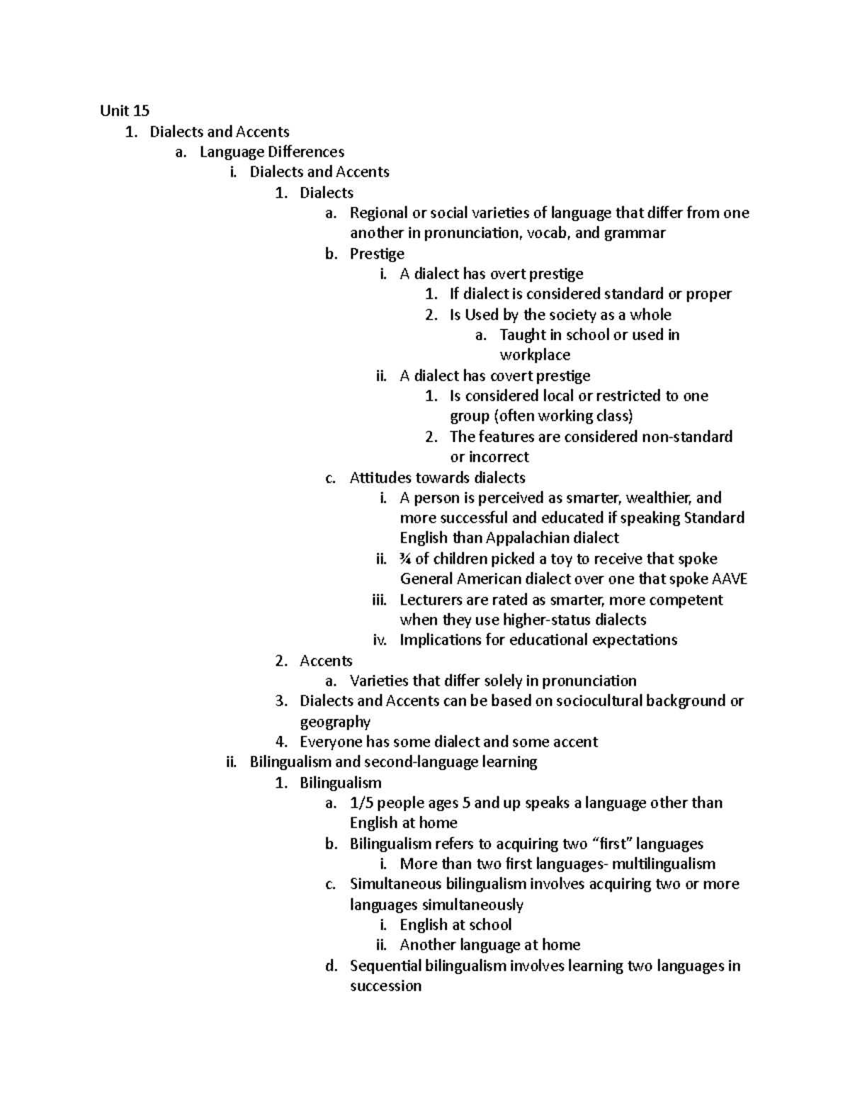 Unit 15 - unit 15 notes from online lecture videos (with quiz answers ...