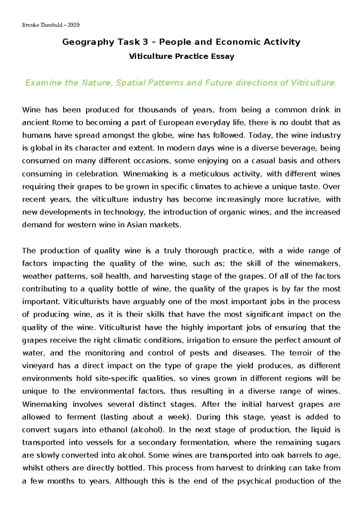 Geography Task 3 – People and Economic Activity - Geography Task 3 ...