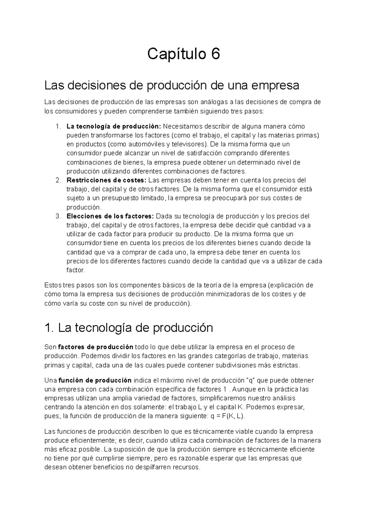 Capítulo 6 - Resumen Pindik y rubinfeld - Capítulo 6 Las decisiones de ...