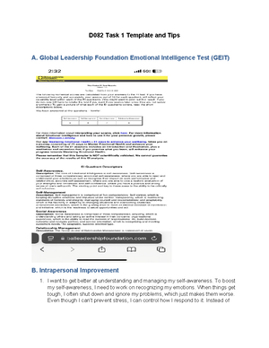 D081 V5-QBM3 Task 2 - task 2 - Task 2 Template Course/Assessment Code ...