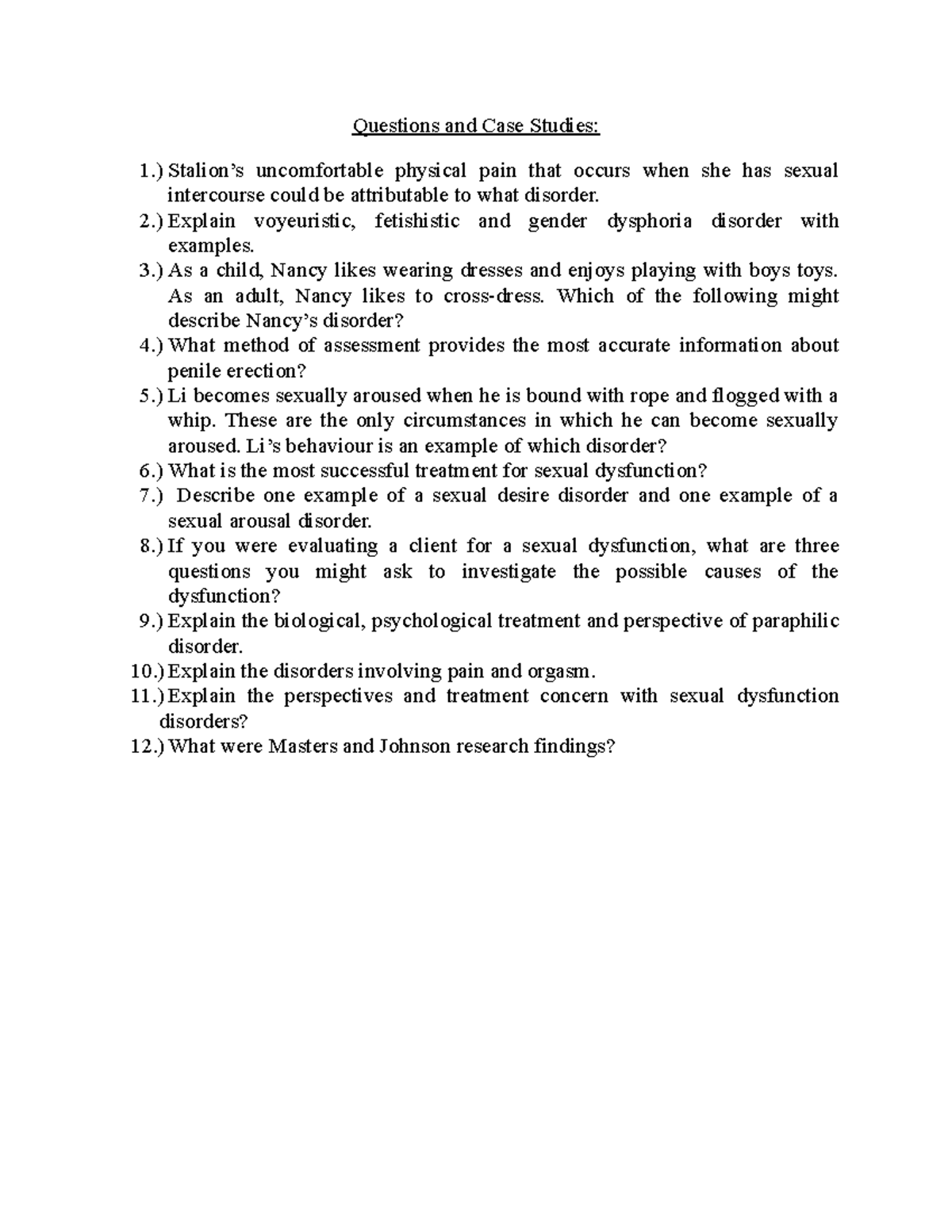 Tutorial Week 8 - Questions and Case Studies: 1.) Stalion’s ...