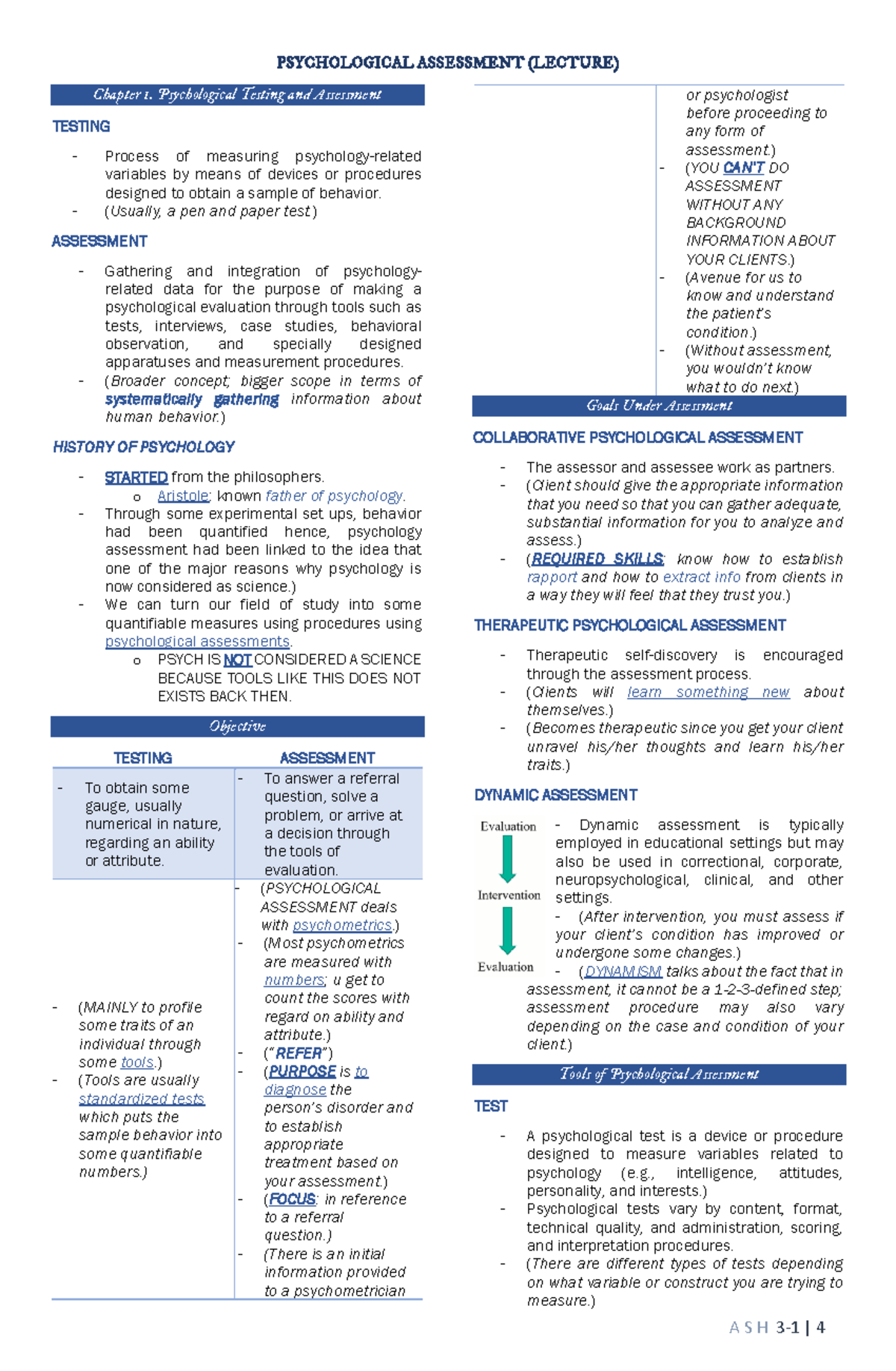 Psychological Testing and Assessment - PSYCHOLOGICAL ASSESSMENT ...