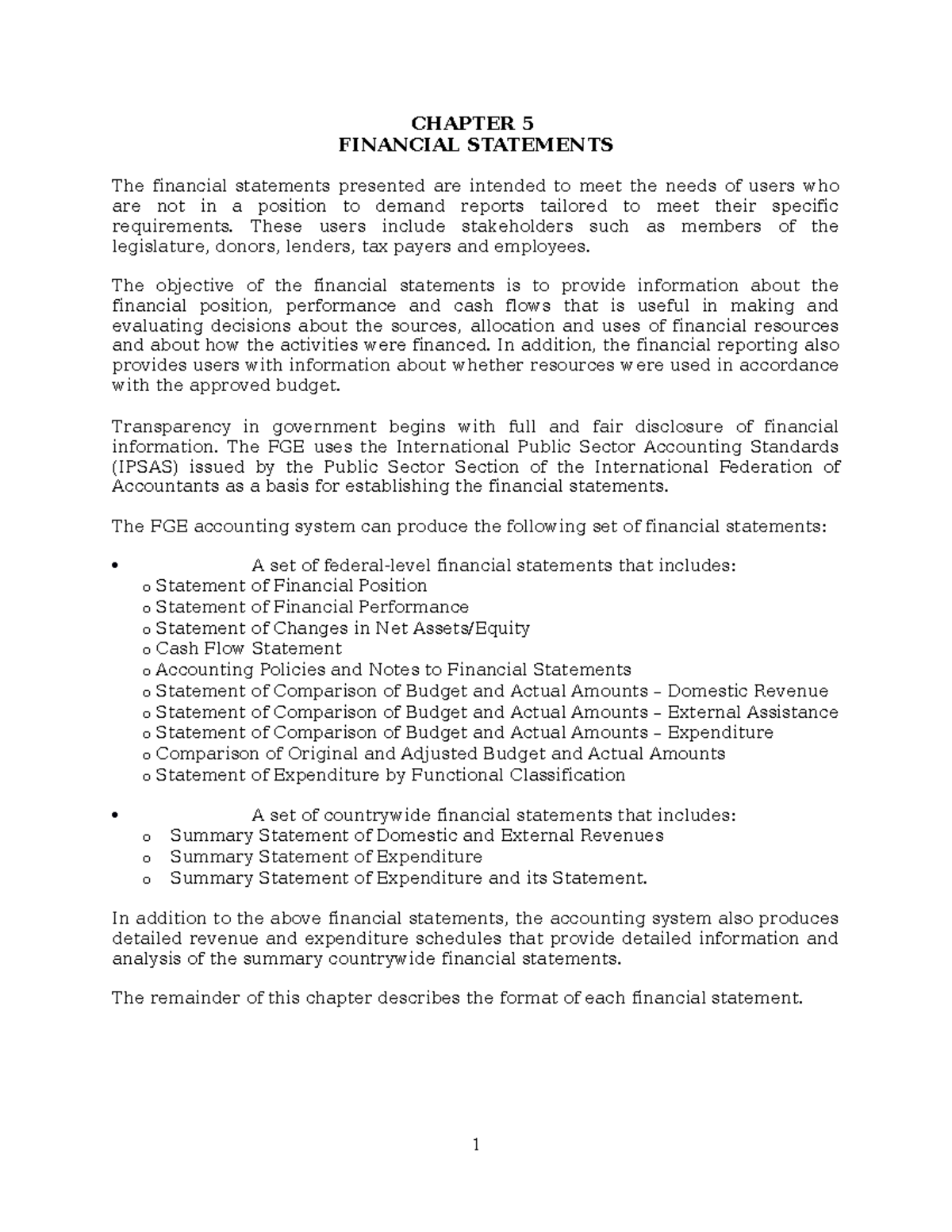 Chapter 5 - Ethiopian government accounting - Fundamentals of ...