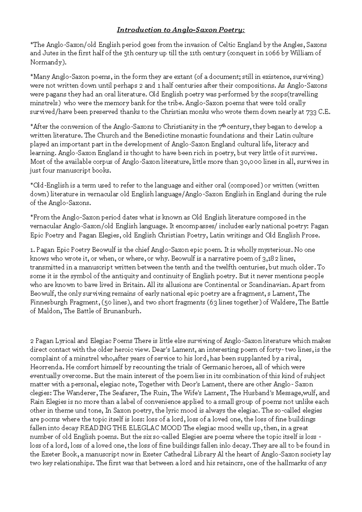 367083711 Old English Poetry - Introduction to Anglo-Saxon Poetry: *The ...