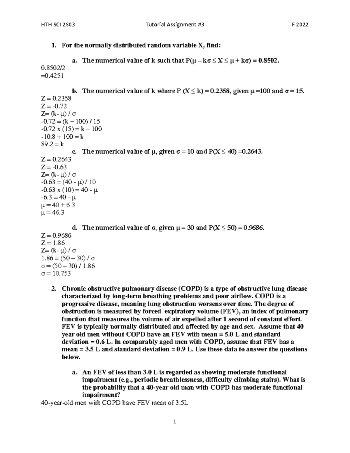 Tutorial Assignment 3 Not Certain Answers Are 100 May Have Answers To Questions In Red For