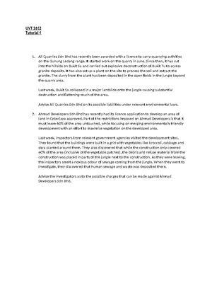 Tutorial 5 (Week 6) UCP4622 - UCP CRIMINAL PROCEDURE II Tutorial 5 ...