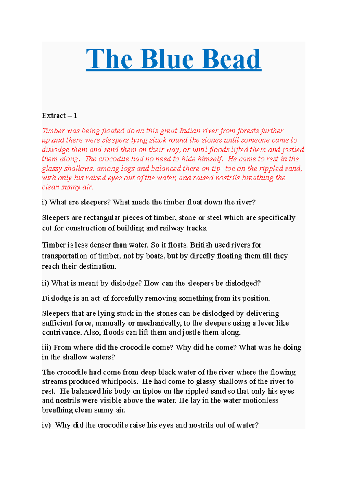 The Blue Bead - this will help you - The Blue Bead Extract – 1 Timber ...