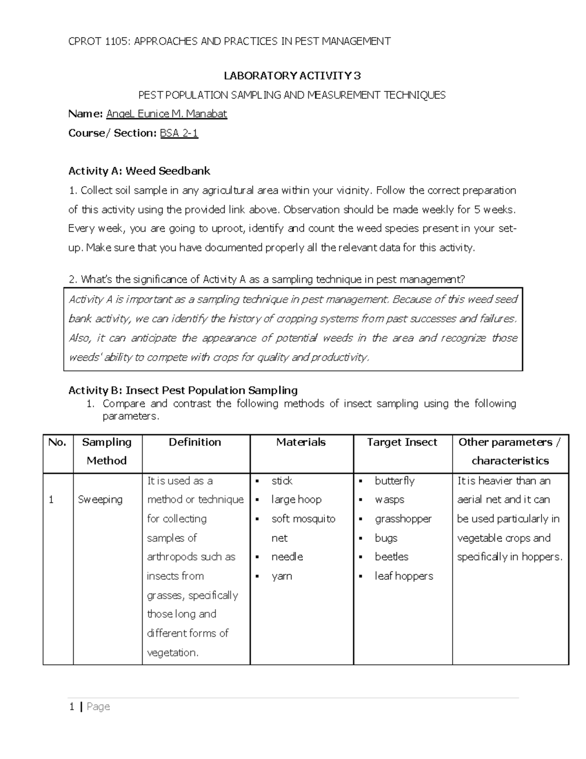 Angel Eunice Manabat - Laboratory Exercise No. 3 - LABORATORY ACTIVITY ...