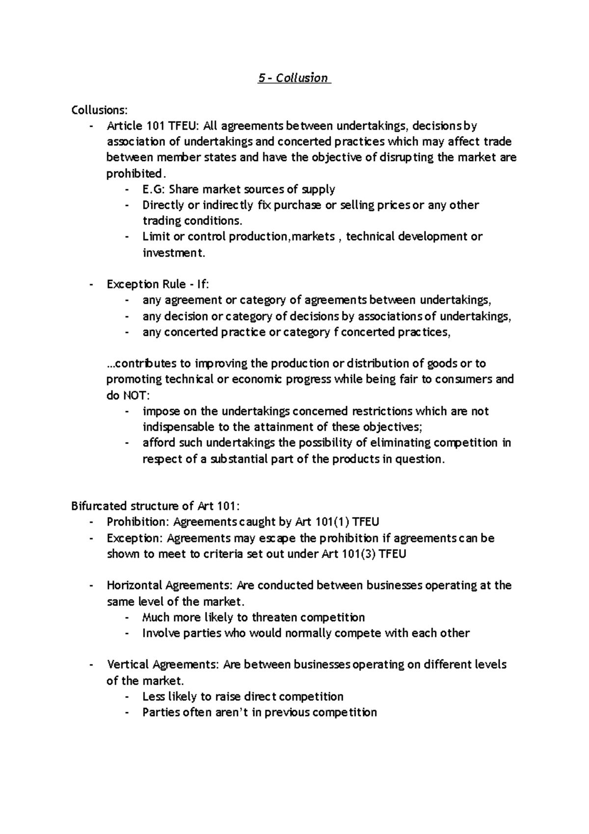 5 - Collusion - Competion Law and the explanation of cartels. - 5 ...
