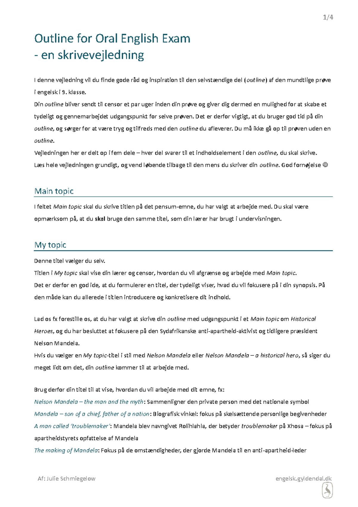 Outline oral exam - vejledning - word - 2019 - Outline for Oral English ...