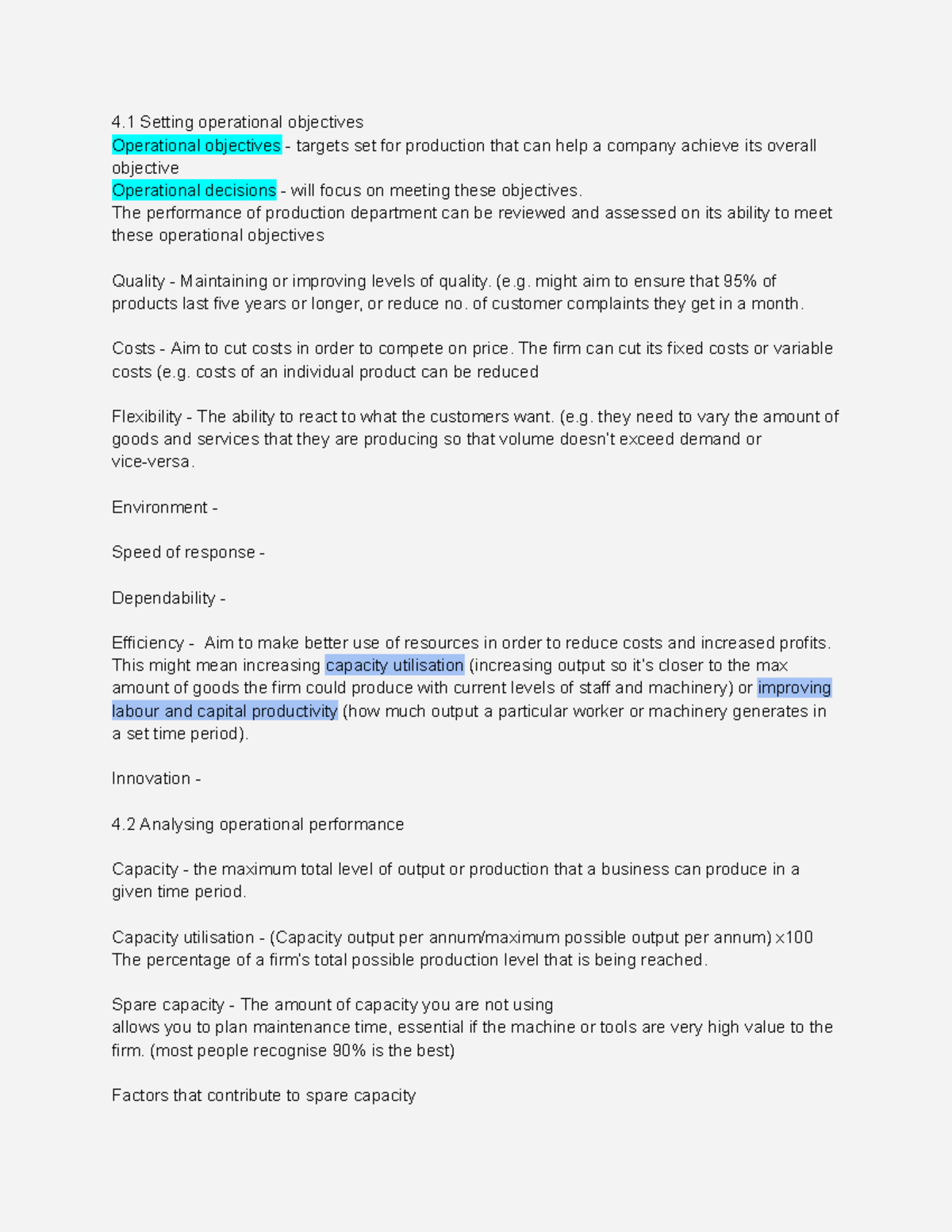 4. Operational management - 4 Setting operational objectives ...