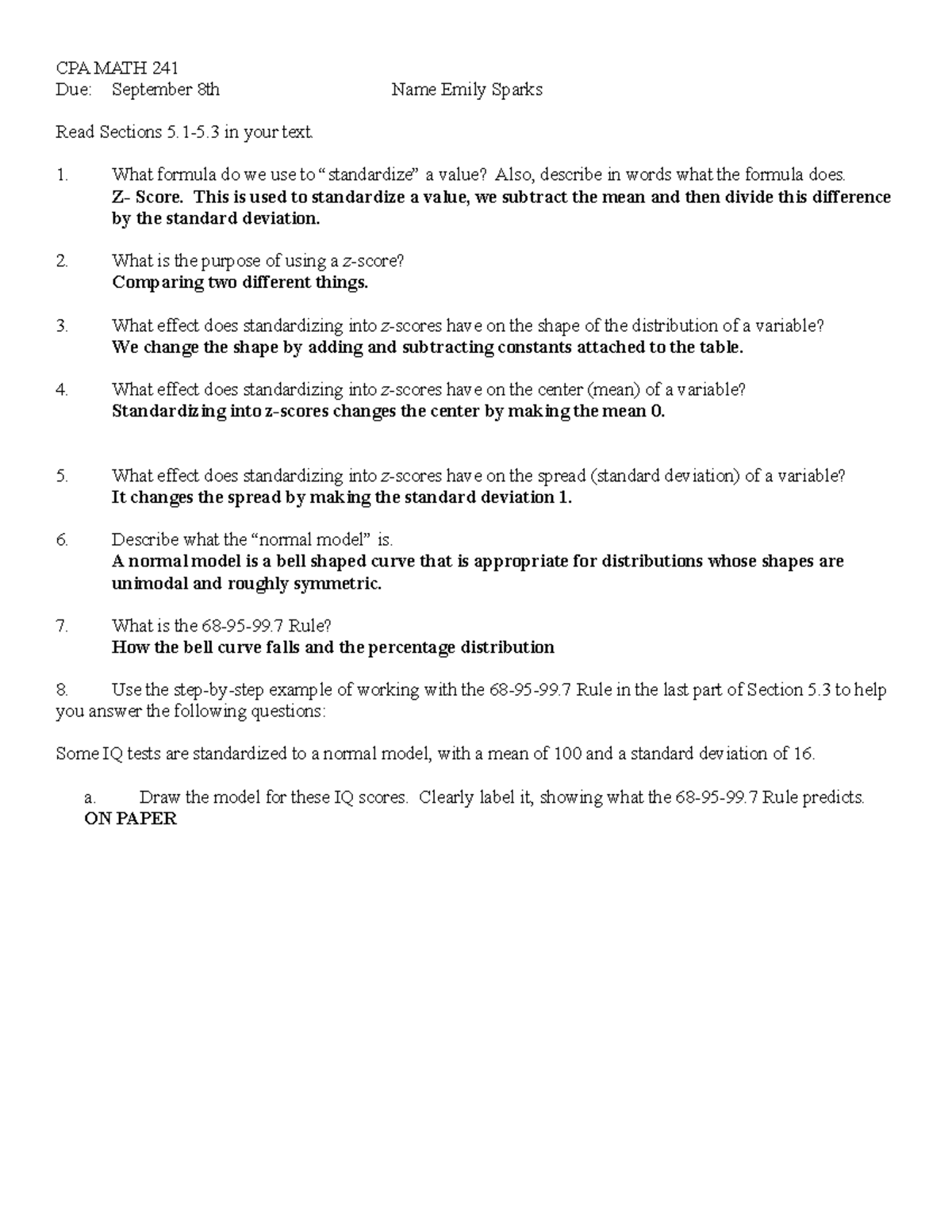 MATH 241 CPA 5 - CPA - CPA MATH 241 Due: September 8th Name Emily ...